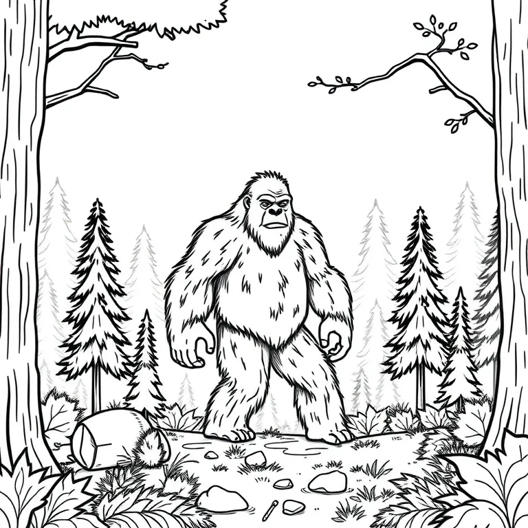 Bigfoot Coloring Pages For Kids - Printable & Free!