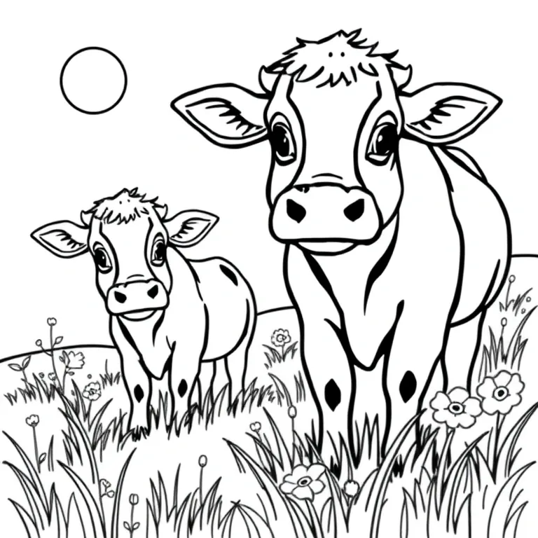 Cows Coloring Pages For Kids - Printable & Free!