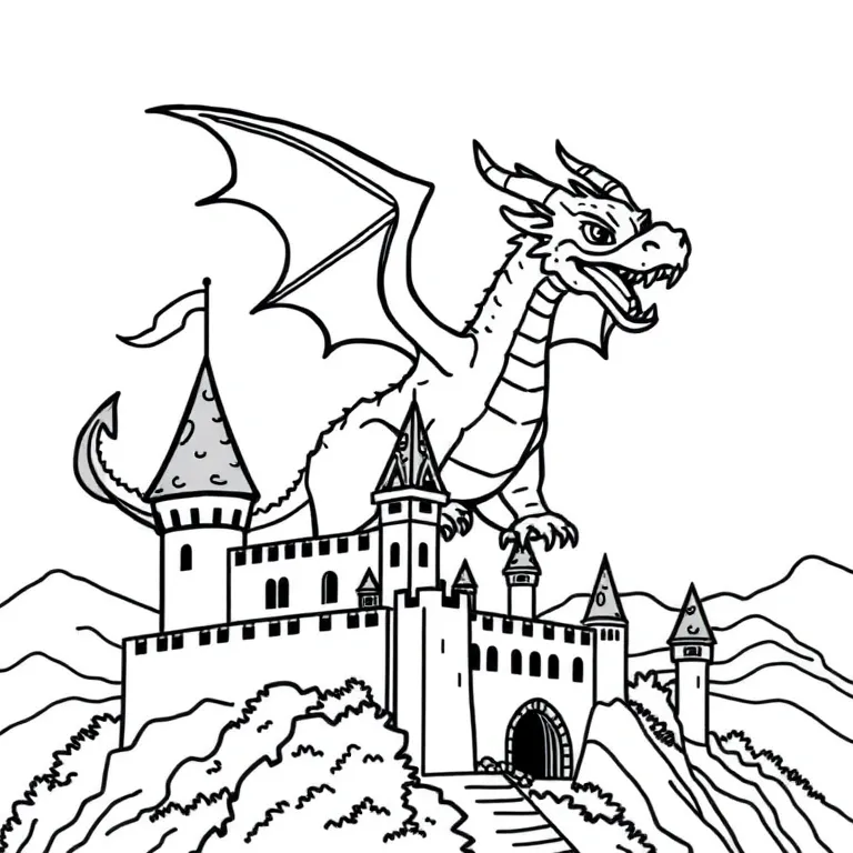 Dragon Coloring Pages For Kids - Printable & Free!