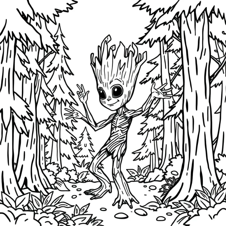Groot Coloring Pages For Kids - Printable & Free!