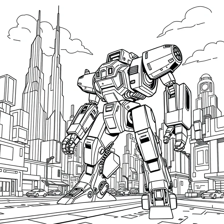 Mech Coloring Pages For Kids - Printable & Free!