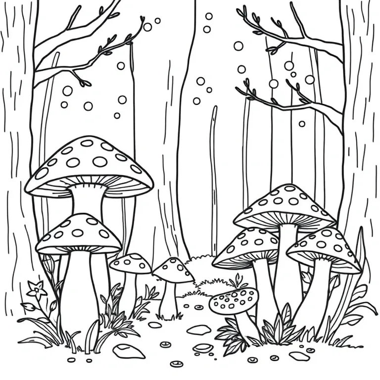 Toadstool Coloring Pages For Kids - Printable & Free!