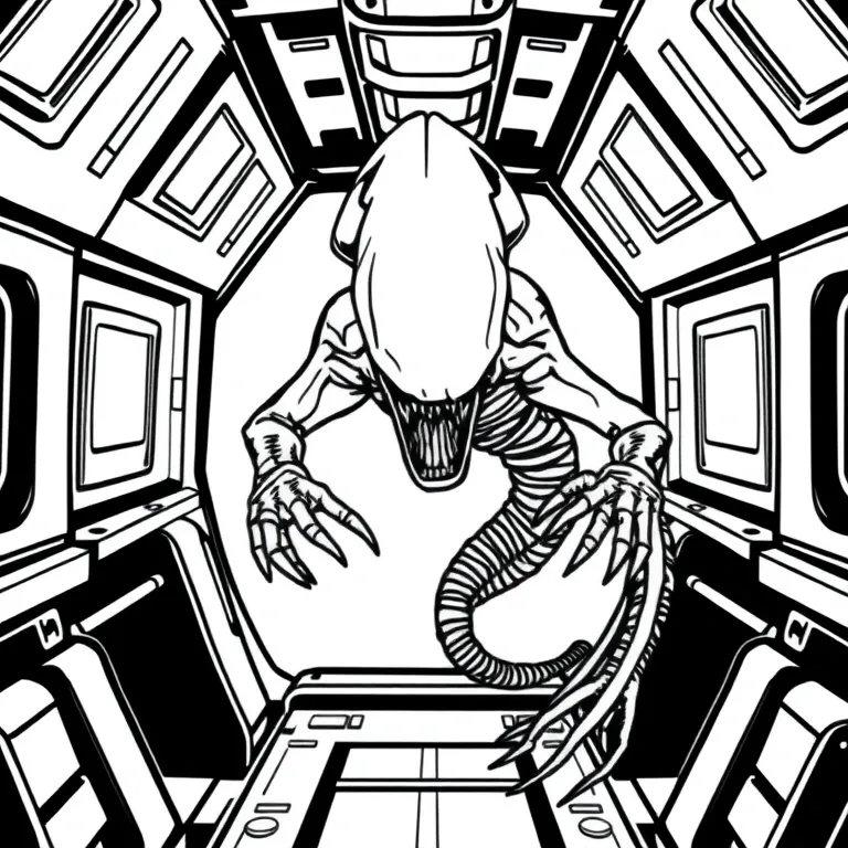 Xenomorph Coloring Pages For Kids - Printable & Free!